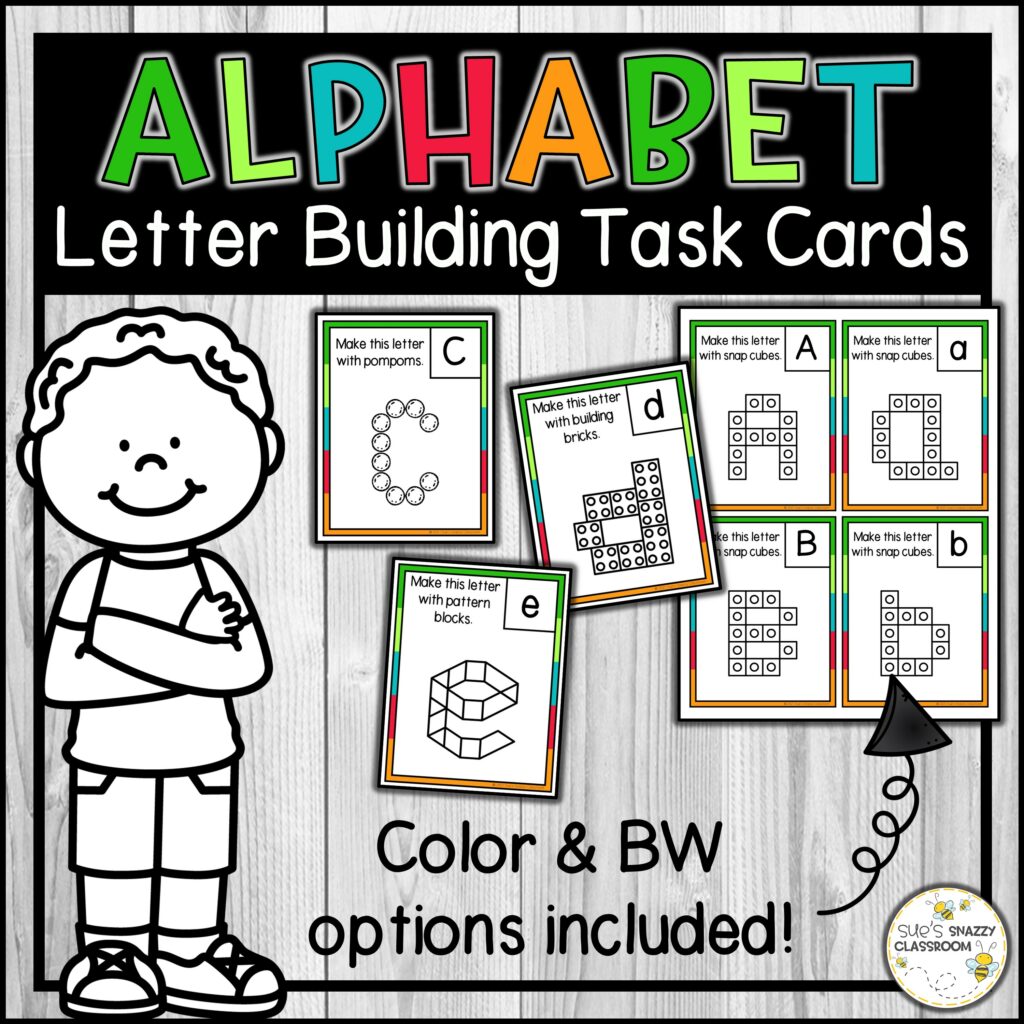 Alphabet Letter Building Task Cards - Letter Formation Activity | Made ...