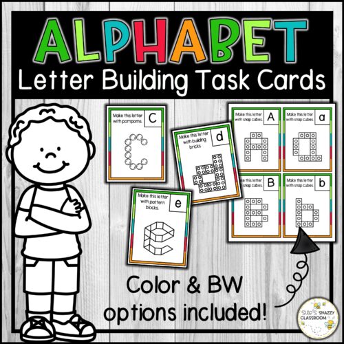 Alphabet Letter Building Task Cards - Letter Formation Activity | Made ...