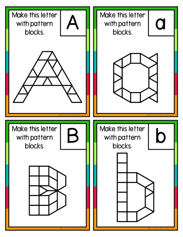 Alphabet Letter Building Task Cards - Letter Formation Activity - Made ...