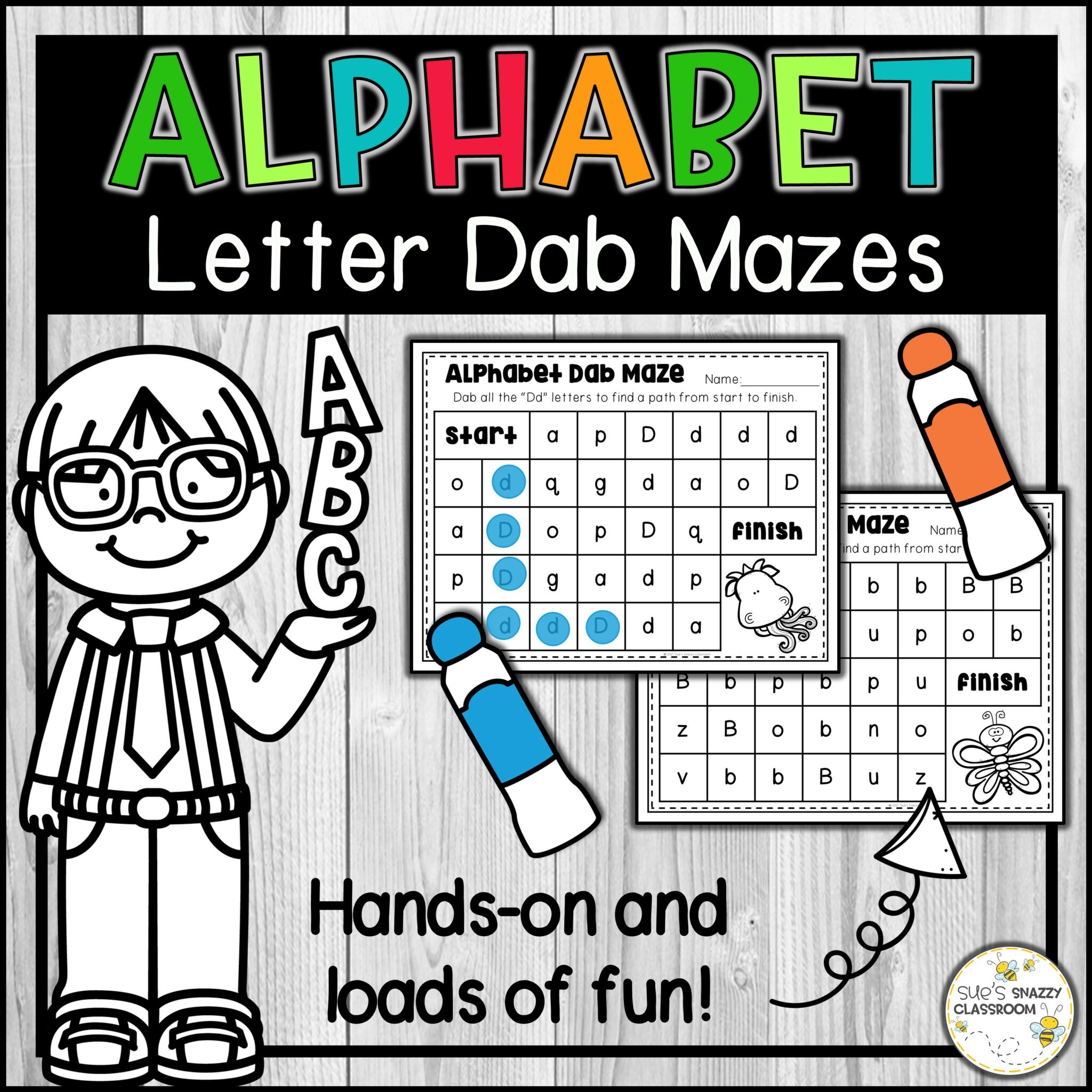 Alphabet Letter Mazes - Uppercase and Lowercase Letter Recognition ...