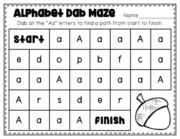 Alphabet Letter Mazes - Uppercase and Lowercase Letter Recognition ...