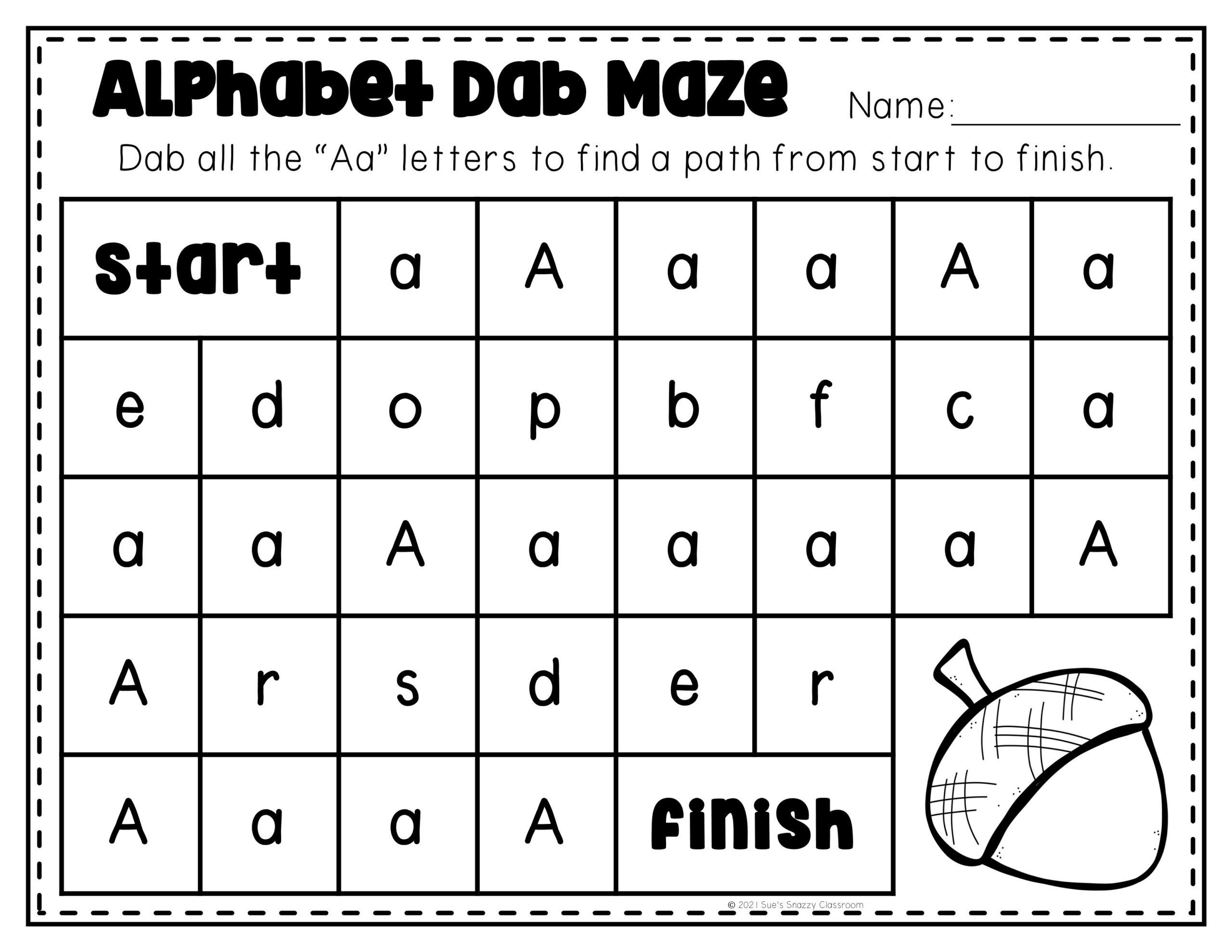 Alphabet Letter Mazes - Uppercase and Lowercase Letter Recognition ...