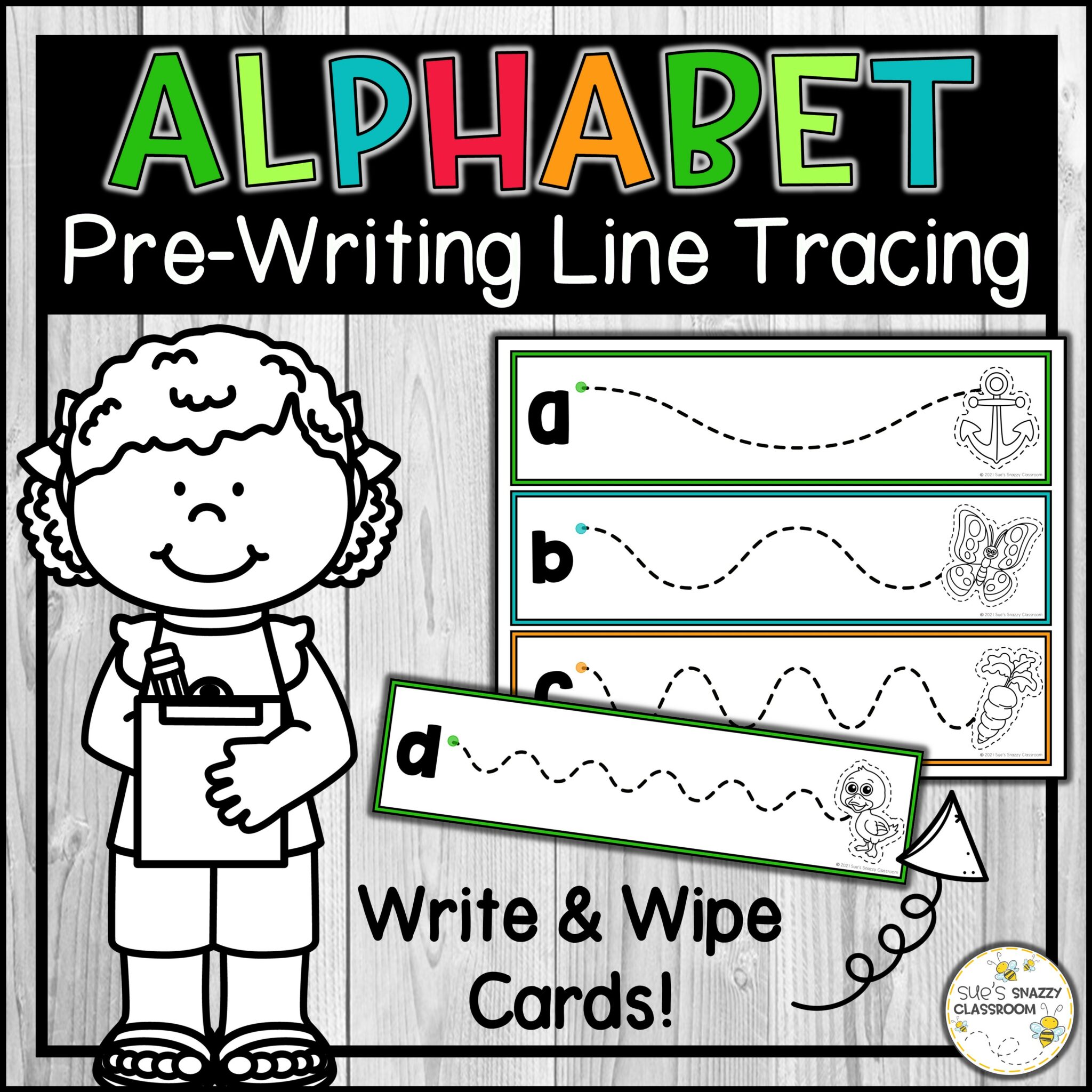 Alphabet Pre-Writing Line Tracing Practice - Fine Motor Skills Activity ...