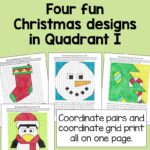 Christmas Coordinate Plane Mystery Graphing Pictures in Quadrant I ...