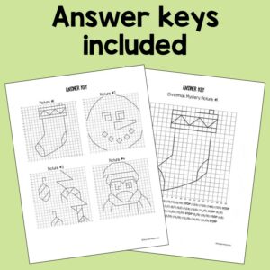 Christmas Coordinate Plane Mystery Graphing Pictures in Quadrant I ...