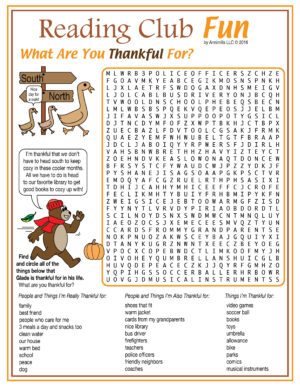 What Are You Thankful For? (Thanksgiving) Printable Word Search Puzzle ...