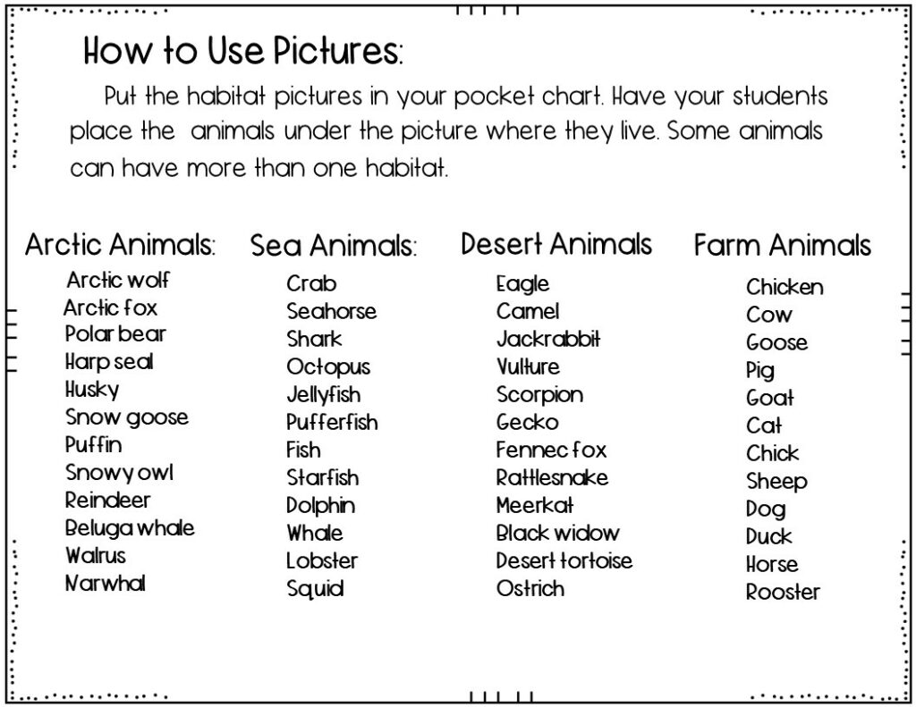 Animal Homes {Pocket Chart Song and Activities} | Made By Teachers