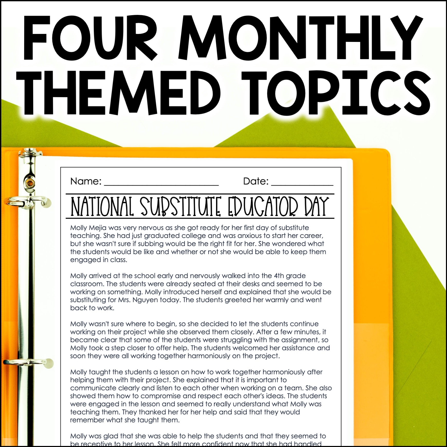 November Reading Comprehension Passages | Monthly Reading Passages ...