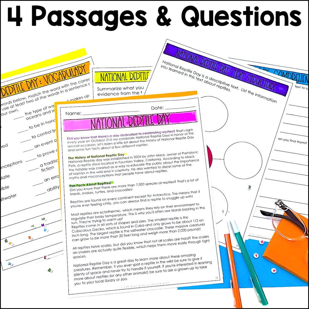 October Reading Comprehension Passages | Monthly Reading Passages ...