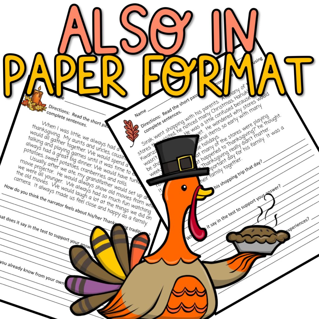 Thanksgiving Making Inferences Passages | Made By Teachers