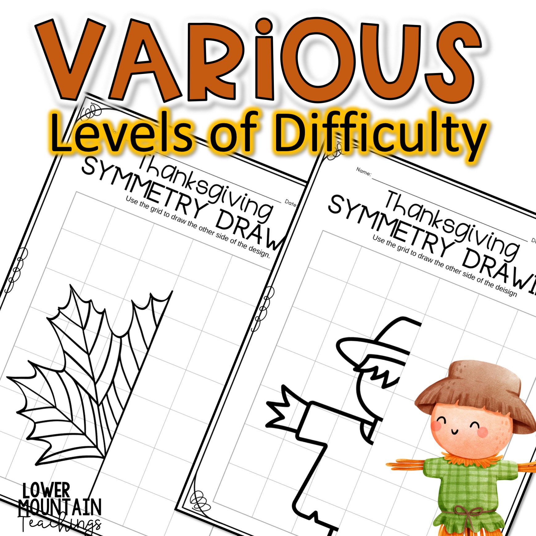 Symmetry Drawings Thanksgiving Themed | Made By Teachers