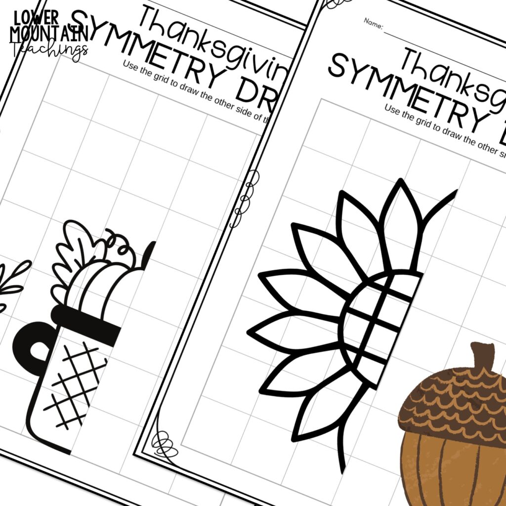 Symmetry Drawings Thanksgiving Themed | Made By Teachers