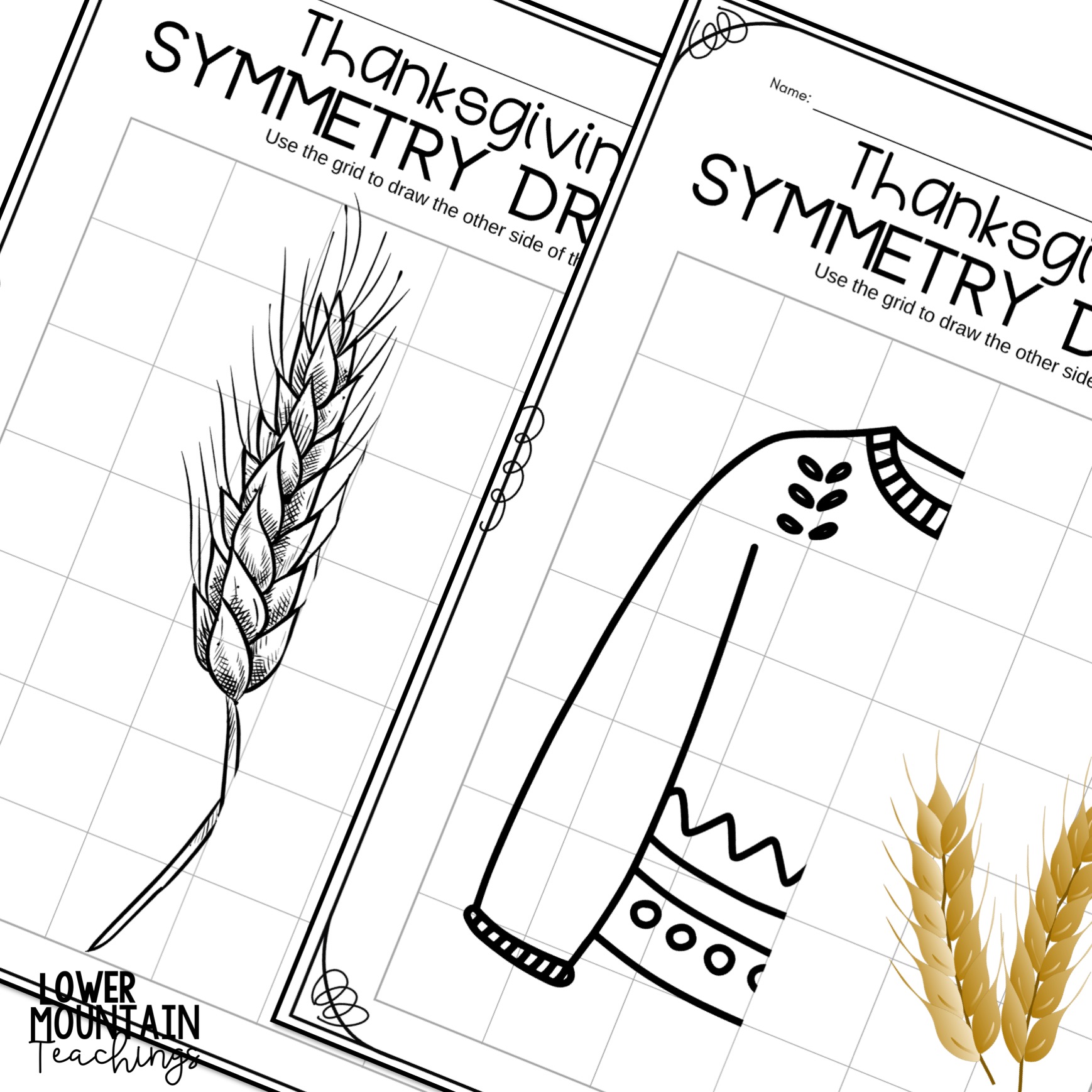 Symmetry Drawings Thanksgiving Themed | Made By Teachers