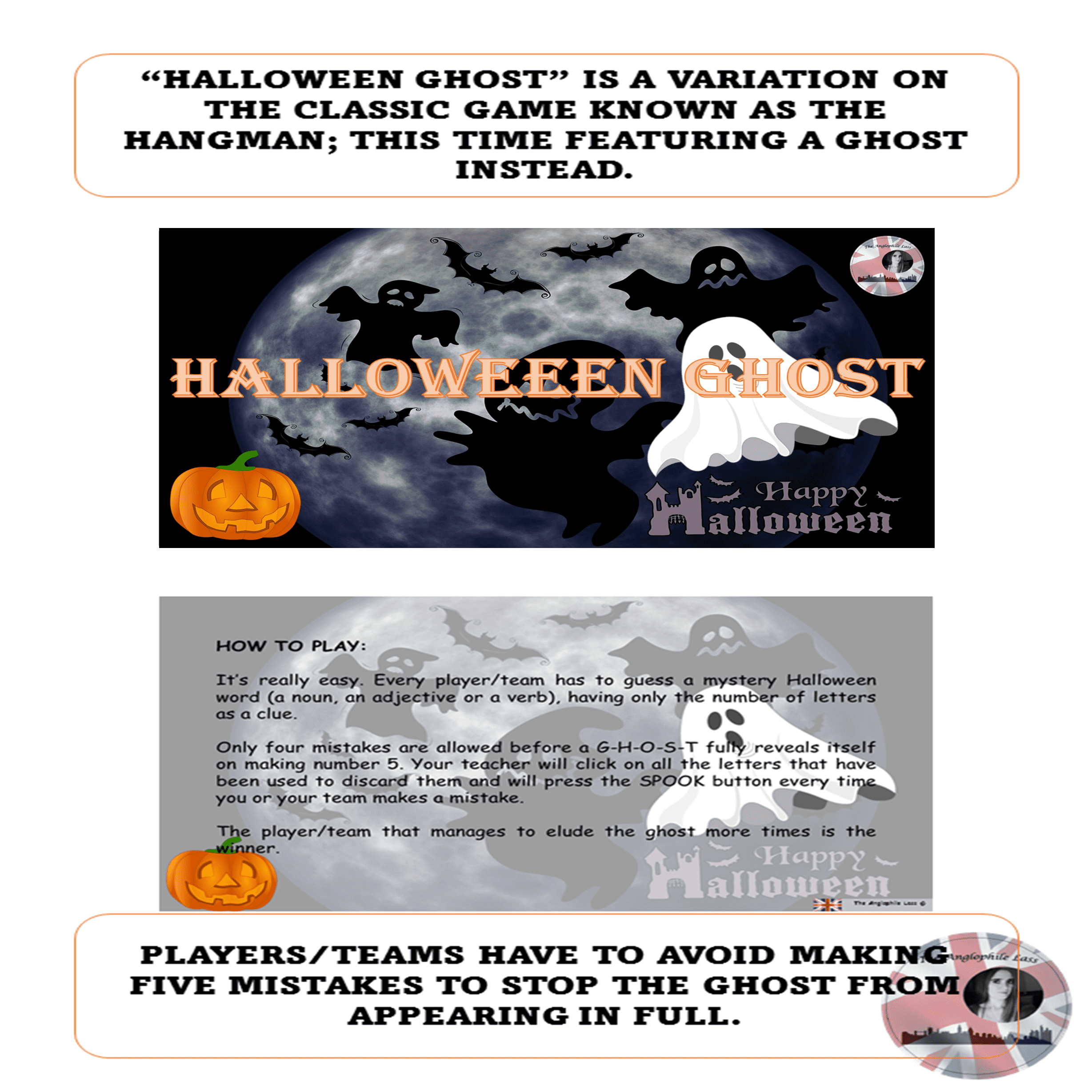Halloween Ghost | Vocabulary Game | CEFR C1- C2 | Grade 10-12 | NO-PREP ...