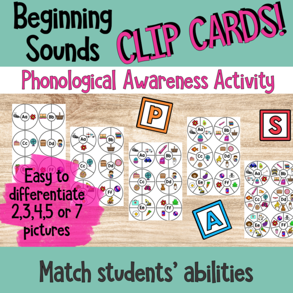 Beginning Sounds Clip Cards for Pre-K and Kindergarten | Made By Teachers