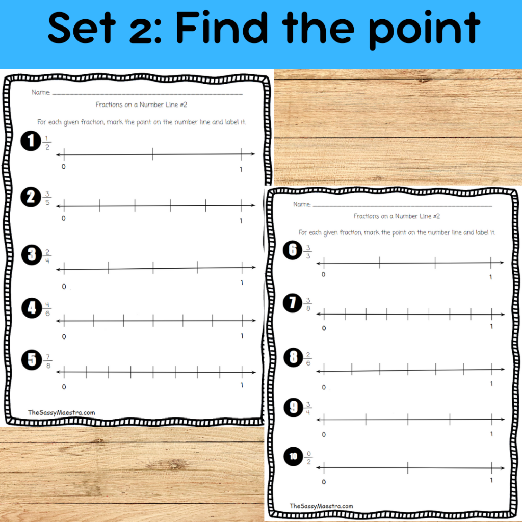 Fractions on a Number Line Differentiated Worksheets for 3rd Grade ...