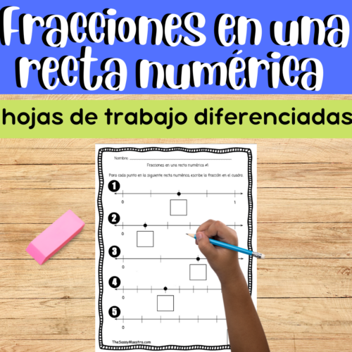 Fractions on a Number Line Spanish Worksheets Fracciones en una recta ...