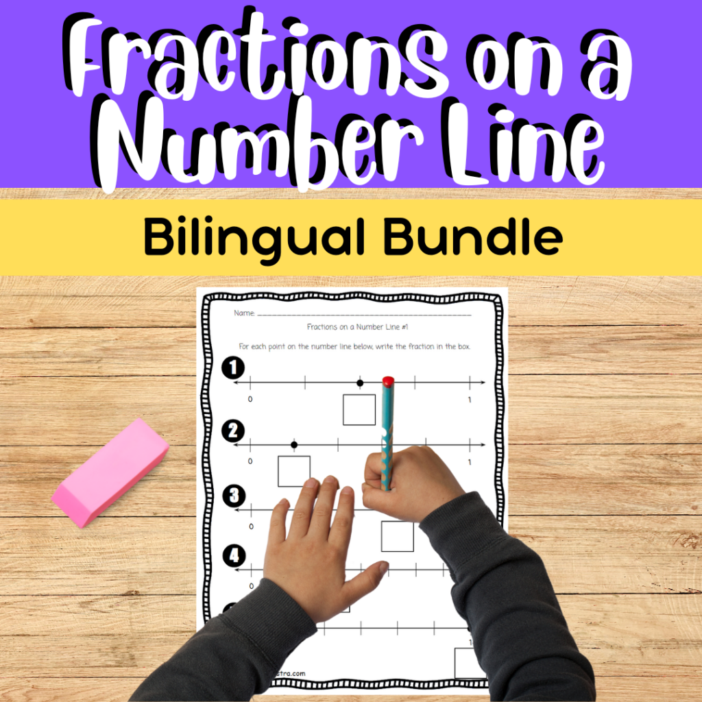 Fractions on a Number Line Bilingual Bundle English &Spanish | Made By ...