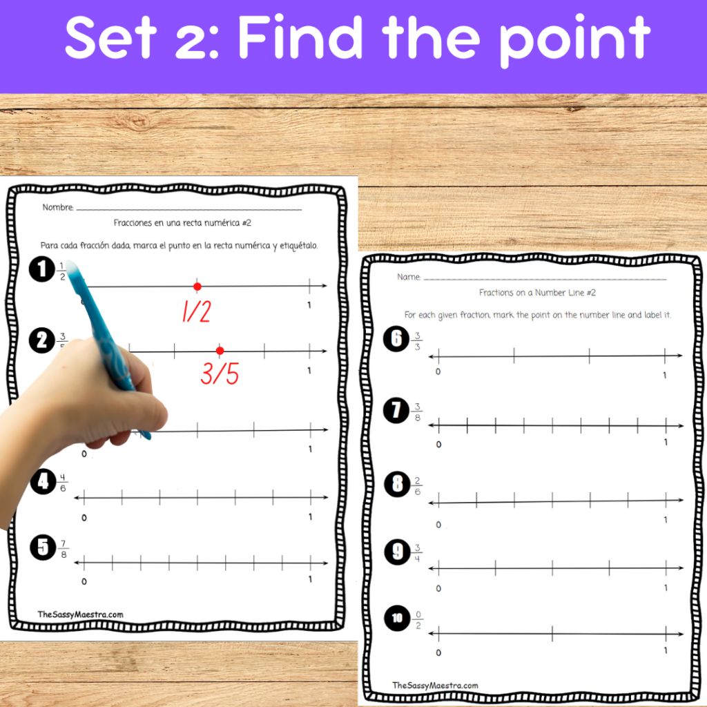 Fractions on a Number Line Bilingual Bundle English &Spanish | Made By ...