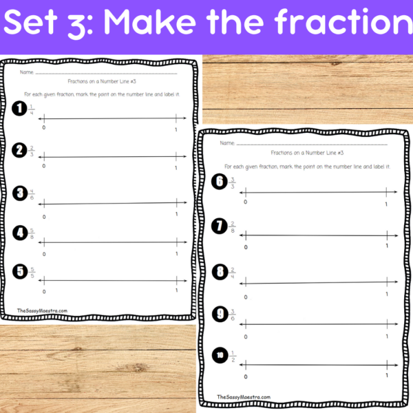 Fractions on a Number Line Bilingual Bundle English &Spanish - Made By ...