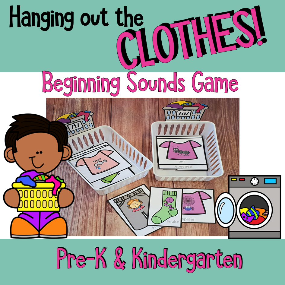Hanging Out the Clothes Beginning Sound Activity for Pre-K and ...