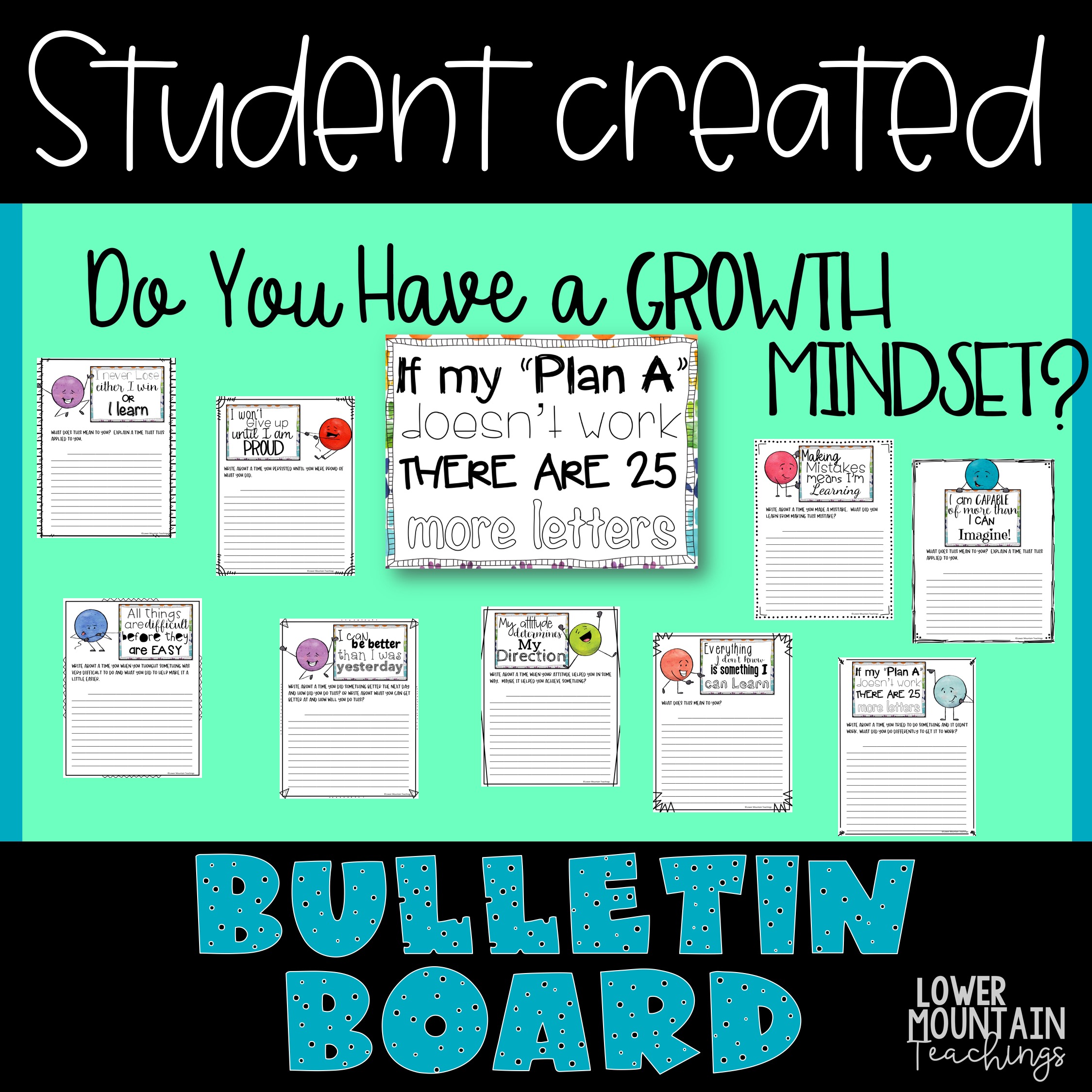 Growth Mindset Bulletin Board and Digital Writing Activity | Made By ...