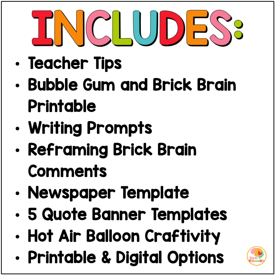 Bubble Gum Brain by Julia Cook Activities | Made By Teachers