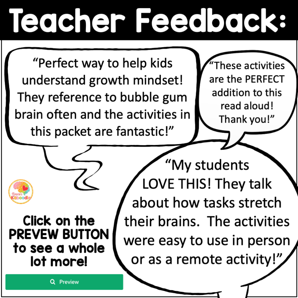 Bubble Gum Brain by Julia Cook Activities | Made By Teachers