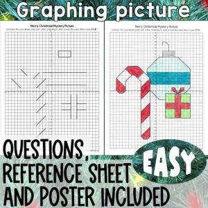 EASY Christmas Four Quadrant Coordinate Plane Graphing Picture Activity ...