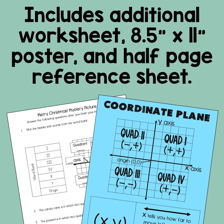 EASY Christmas Four Quadrant Coordinate Plane Graphing Picture Activity ...