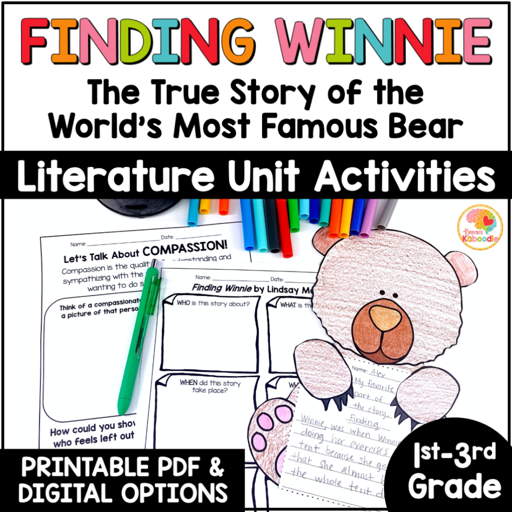 Finding Winnie by Lindsay Mattick Literature Unit Activities - Made By ...