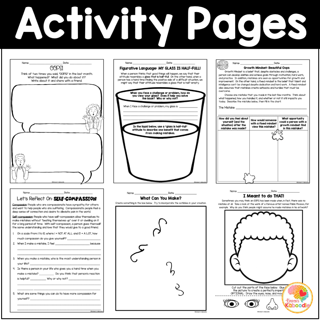 Beautiful Oops by Barney Saltzberg Literature Unit Activities | Made By ...