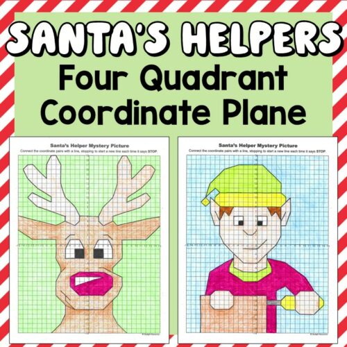 Santa's Helpers Coordinate Plane Graphing Pictures Christmas Four ...