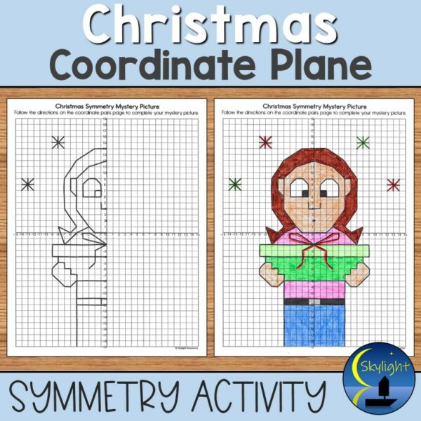 Christmas Coordinate Plane Graphing Picture Four Quadrant Symmetry ...
