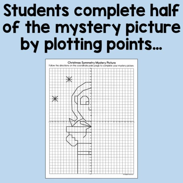 Christmas Coordinate Plane Graphing Picture Four Quadrant Symmetry ...