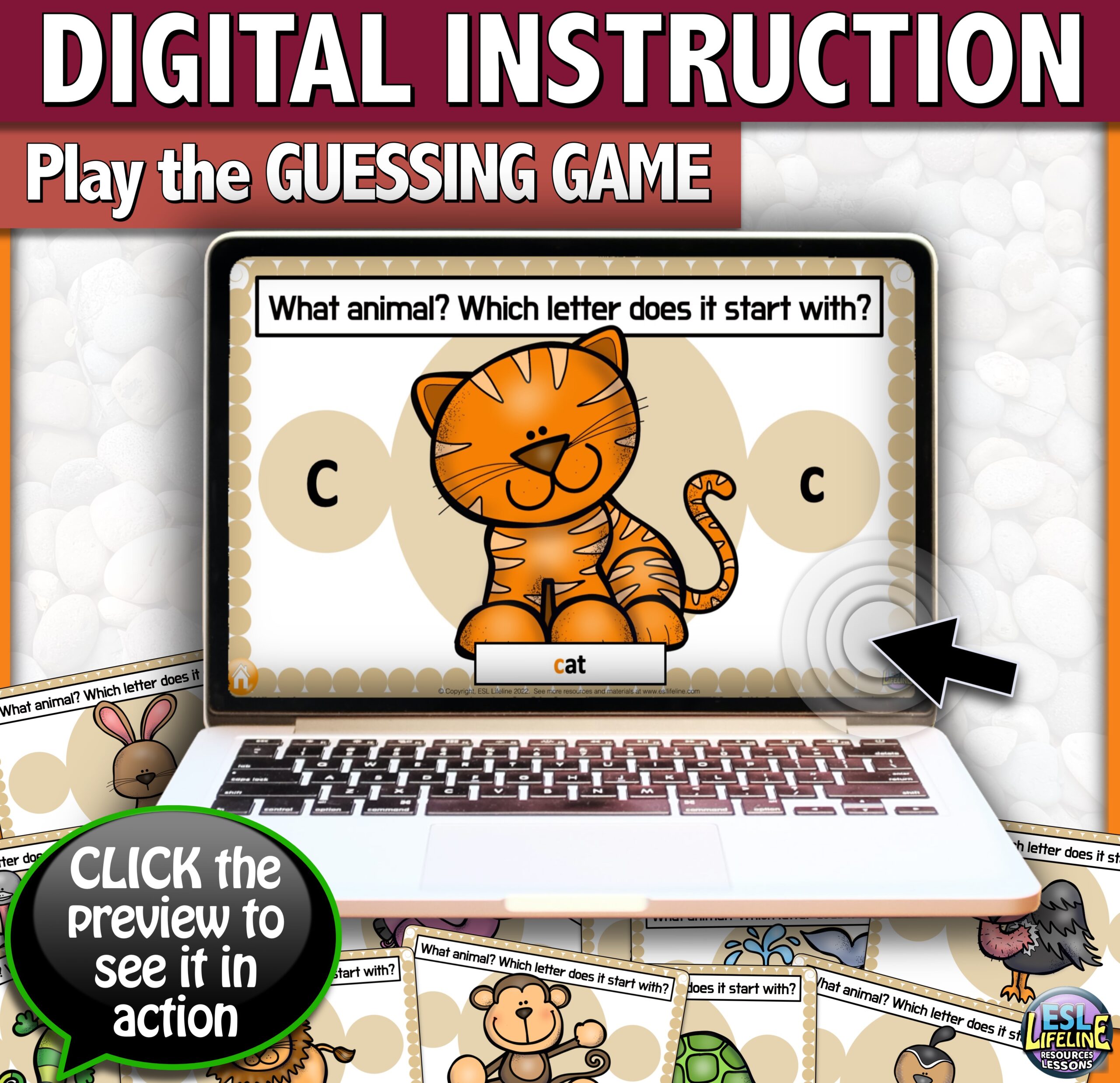 Matching Letters to Animals - Flashcards & PowerPoint for ESL/ELL Young ...