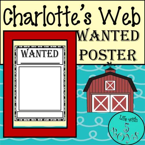 Charlotte's Web Activity Character Wanted Poster | Made By Teachers