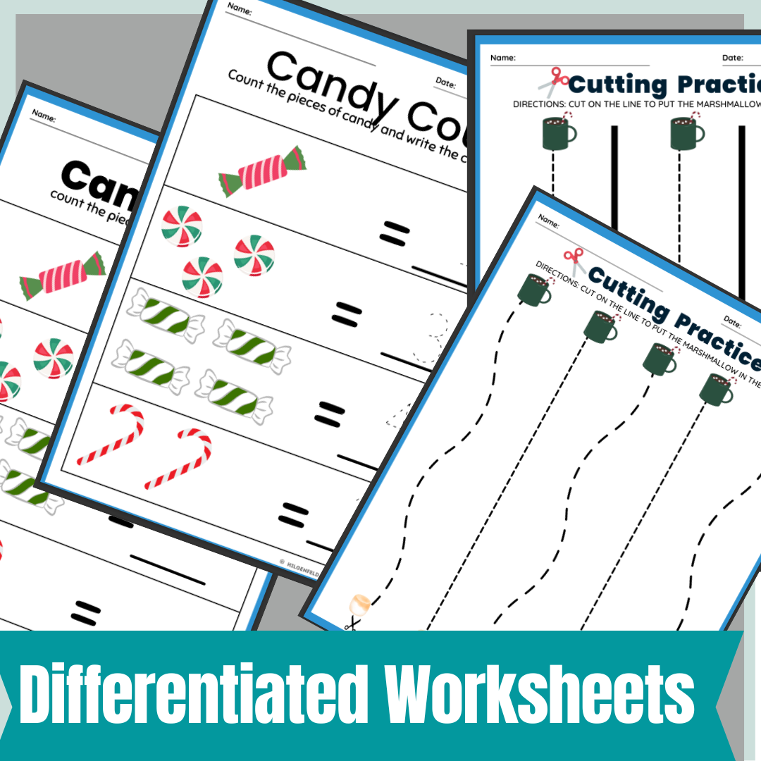 Preschool Winter Holidays Worksheets and File Folder Games for Autism ...