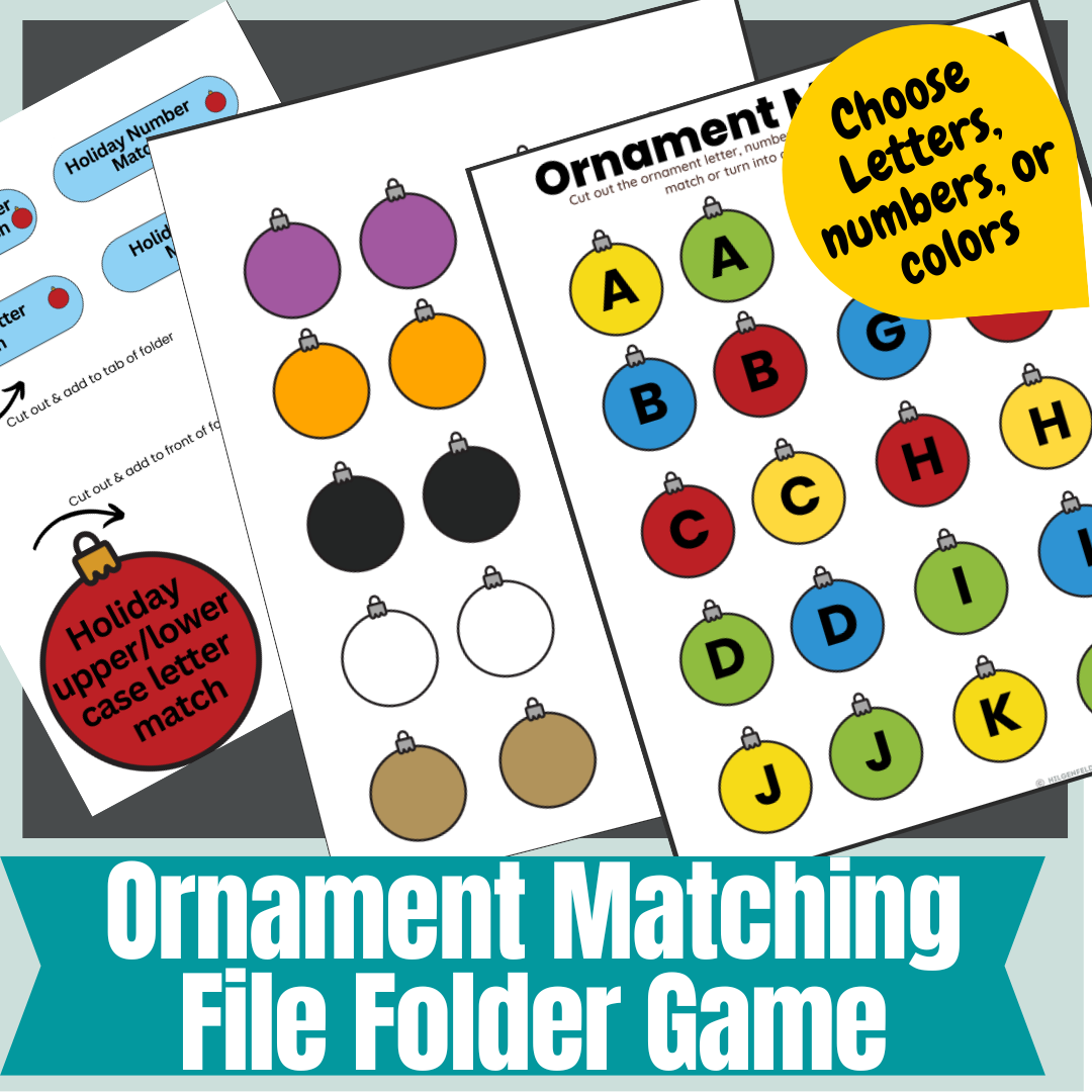 Preschool Winter Holidays Worksheets and File Folder Games for Autism ...