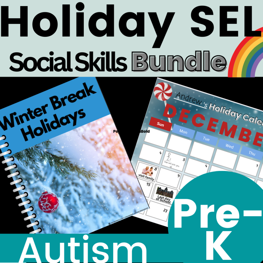 Winter Holiday Social Skills Bundle for Preschool Autism Special ...