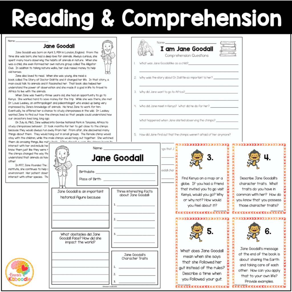I am Jane Goodall by Brad Meltzer Literature Unit Activities | Made By ...