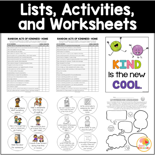 Kindness Activities: Can Use with Be Kind by Pat Miller Literature Unit ...