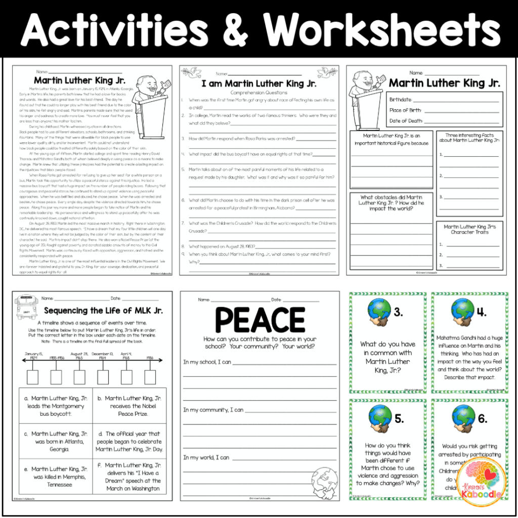 I am Martin Luther King Jr. by Brad Meltzer Activities - Made By Teachers