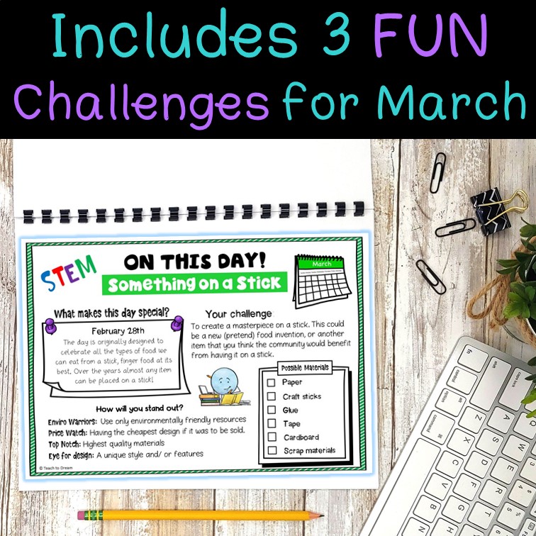 MARCH STEM Challenges | MARCH Monthly STEAM Activities | Made By Teachers