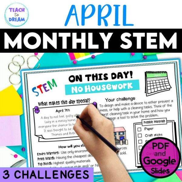 APRIL STEM Challenges | APRIL Monthly STEAM Activities | Made By Teachers