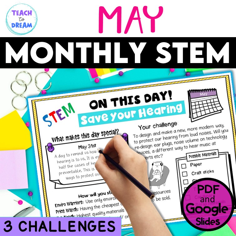 MAY STEM Challenges | MAY Monthly STEAM Activities | Made By Teachers