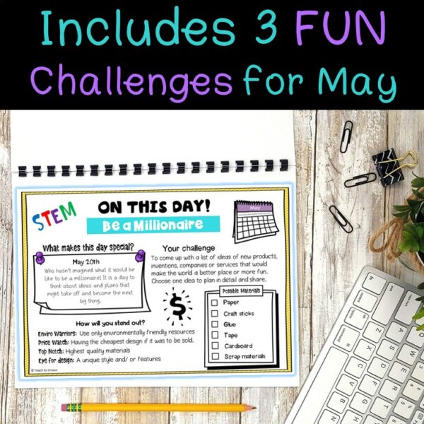 MAY STEM Challenges | MAY Monthly STEAM Activities | Made By Teachers
