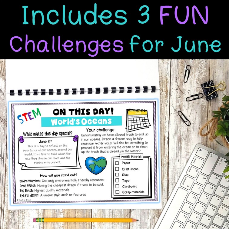 JUNE STEM Challenges | JUNE Monthly STEAM Activities | Made By Teachers