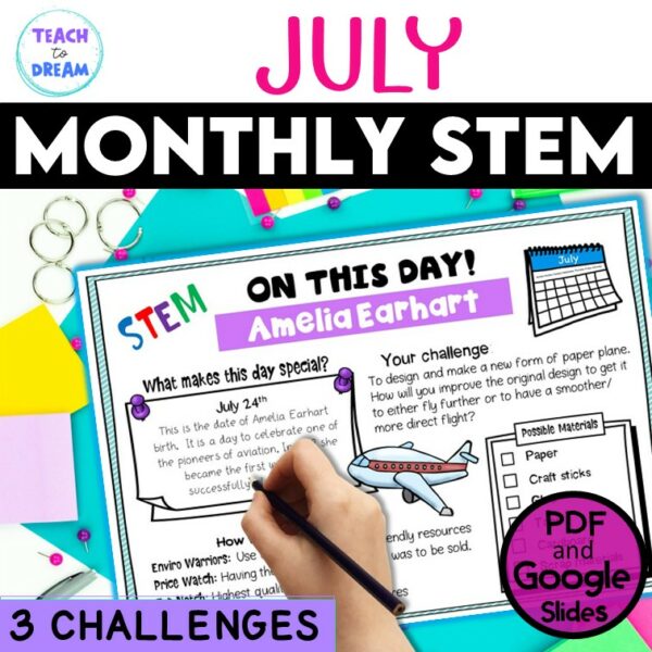 JULY STEM Challenges | JULY Monthly STEAM Activities | Made By Teachers