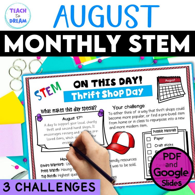 AUGUST STEM Challenges | AUGUST Monthly STEAM Activities | Made By Teachers